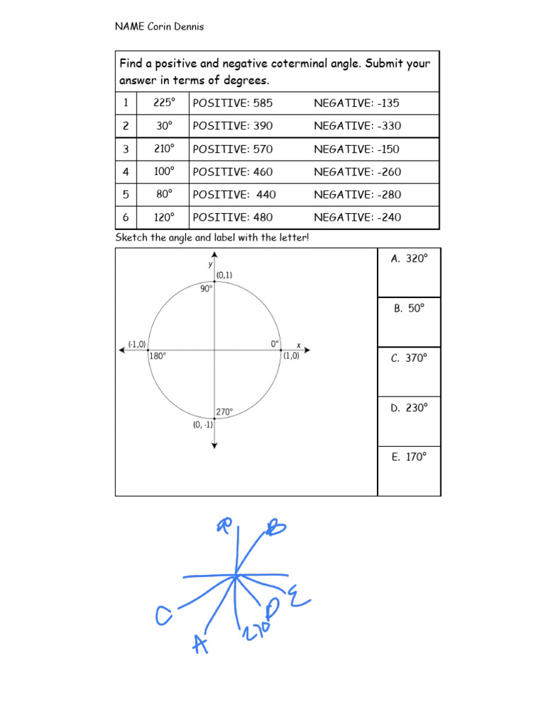 Co Terminal Angles | PDF
