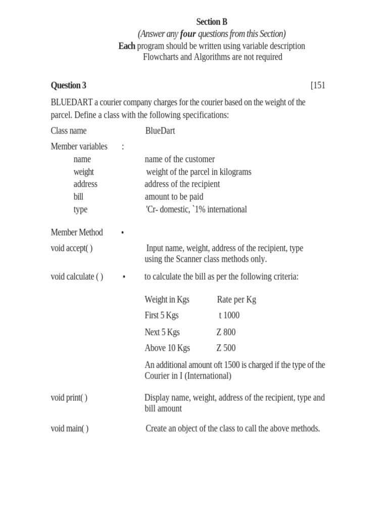 BlueDart Courier Class Design in Java | PDF