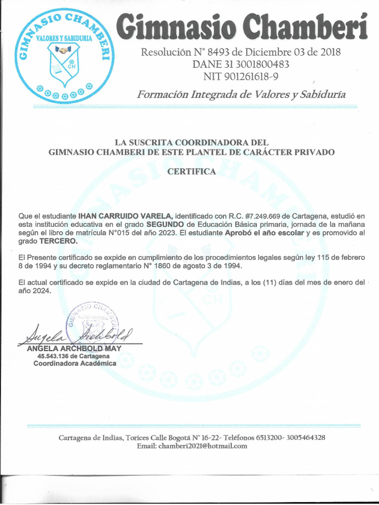 Certifica de Bachiller | PDF