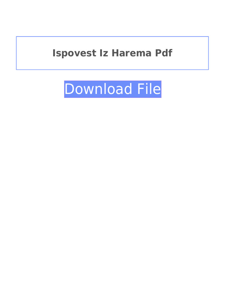Ispovest Iz Harema PDF | PDF
