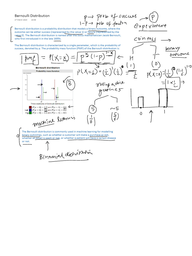 Understanding Bernoulli and Binomial Distributions | PDF | Standard ...