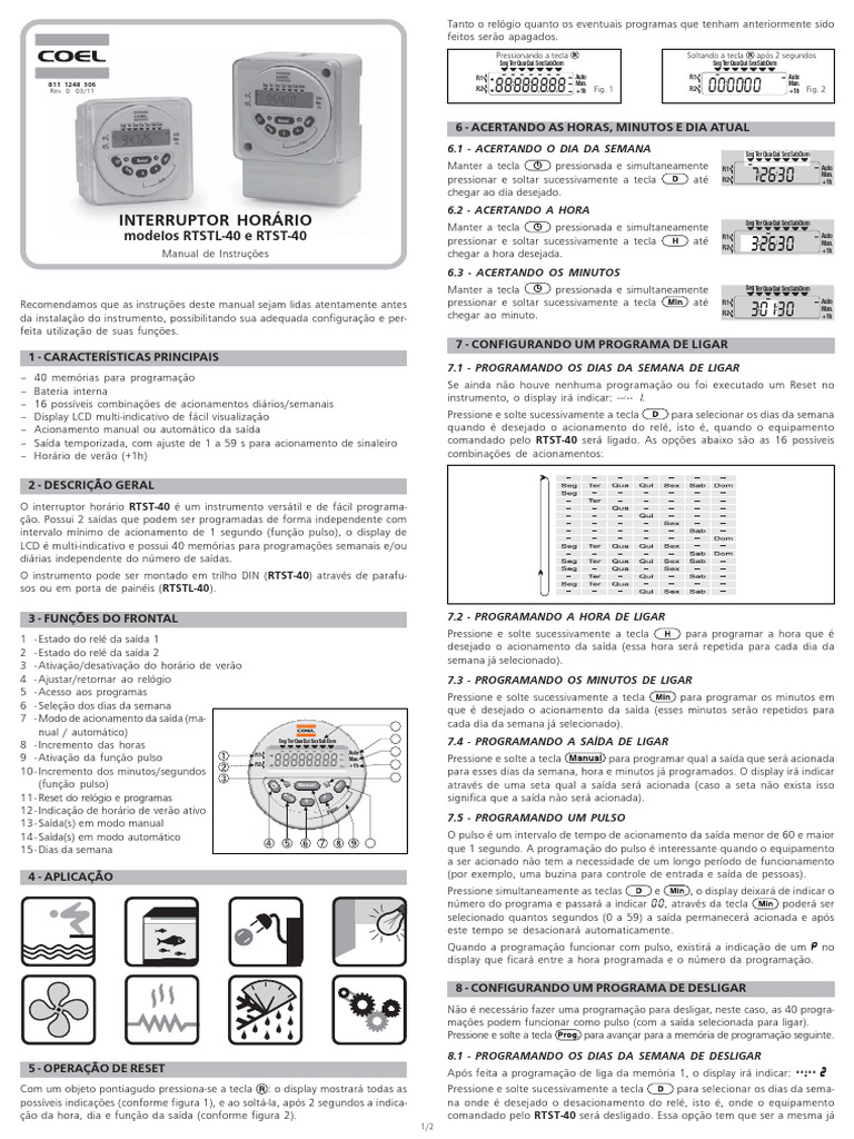 Interruptor Horario - RTSTL-40 - RTST-40 (03 - 2011) | PDF | Tempo