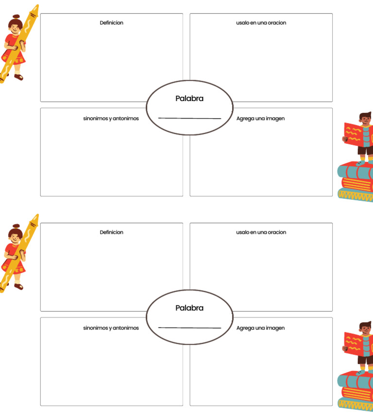 Black and White Vocabulary Graphic Organizer | PDF