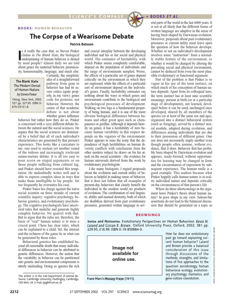 Bateson, Patrick - Blank Slate | PDF | Hepatitis B | Biology