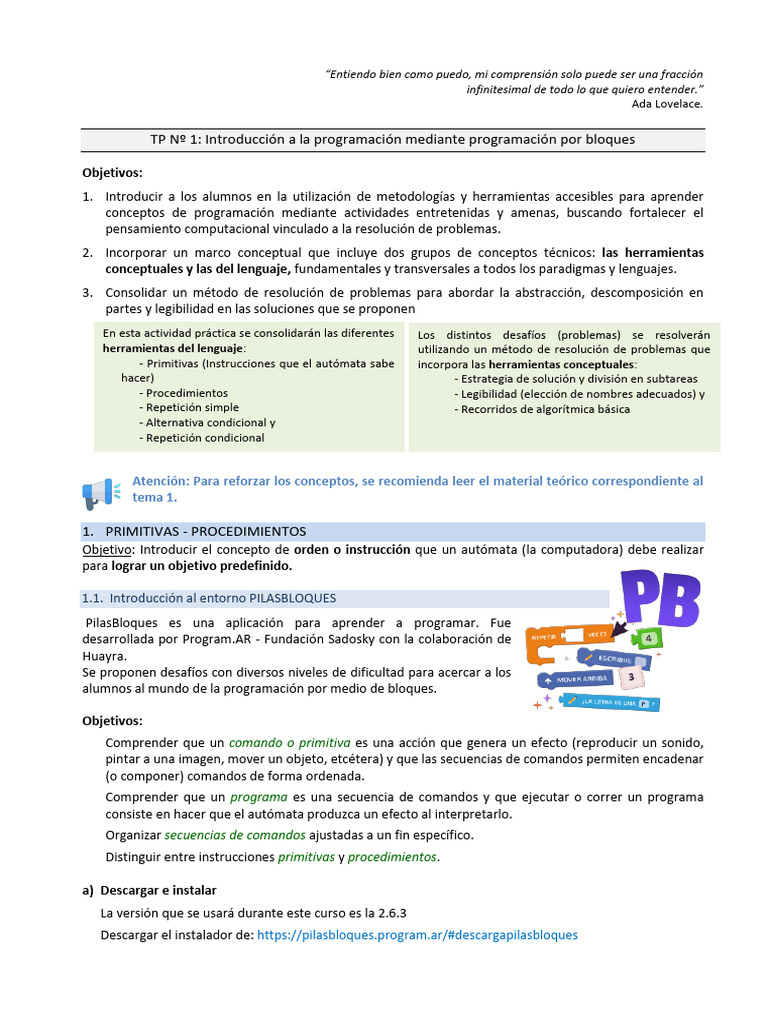 AED1-TP1-Introducción A La Programación Mediante Programación Por Bloques-2025 | PDF ...