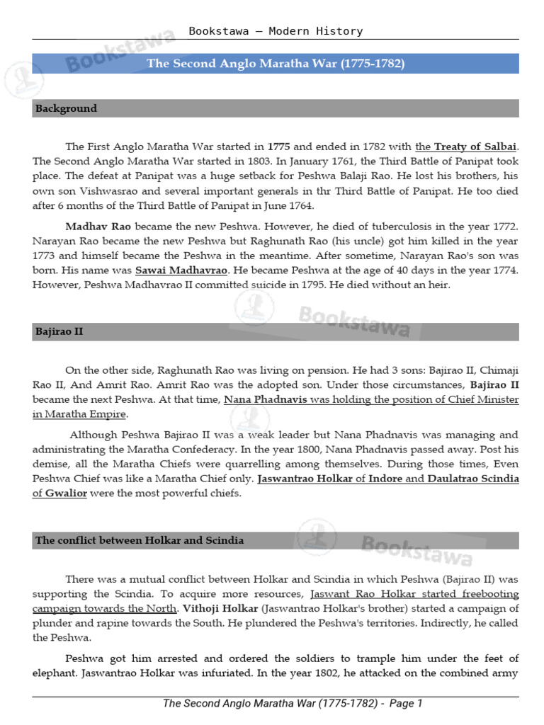 965) Second Anglo Maratha War | PDF