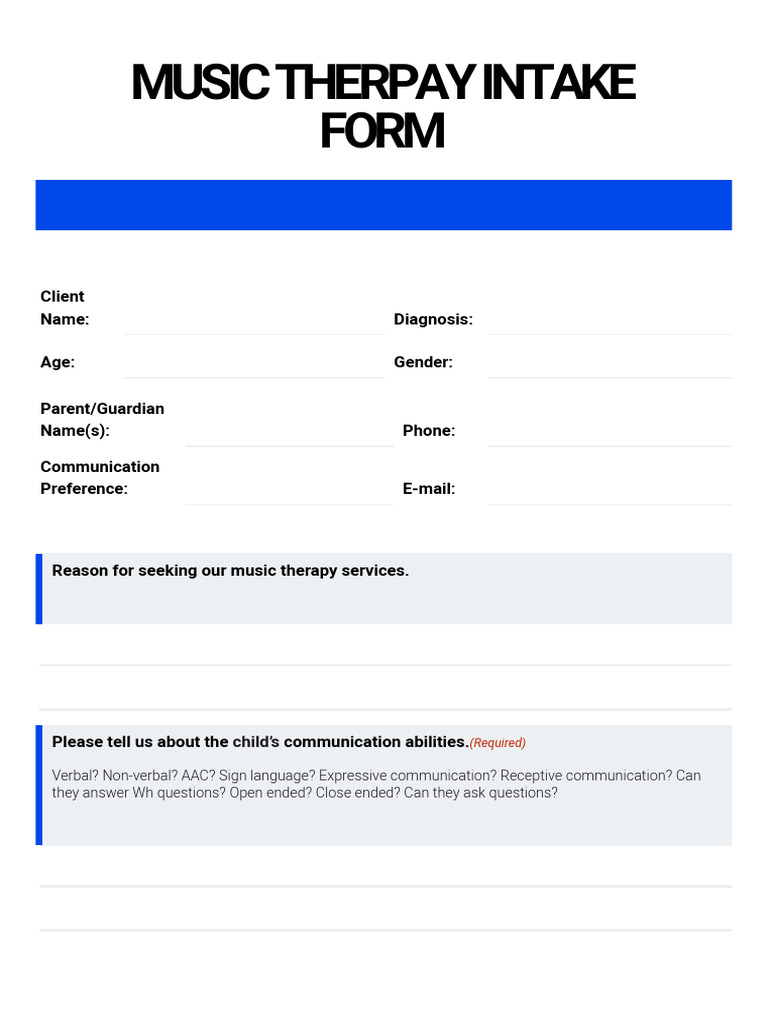 Client MT Intake Form | PDF