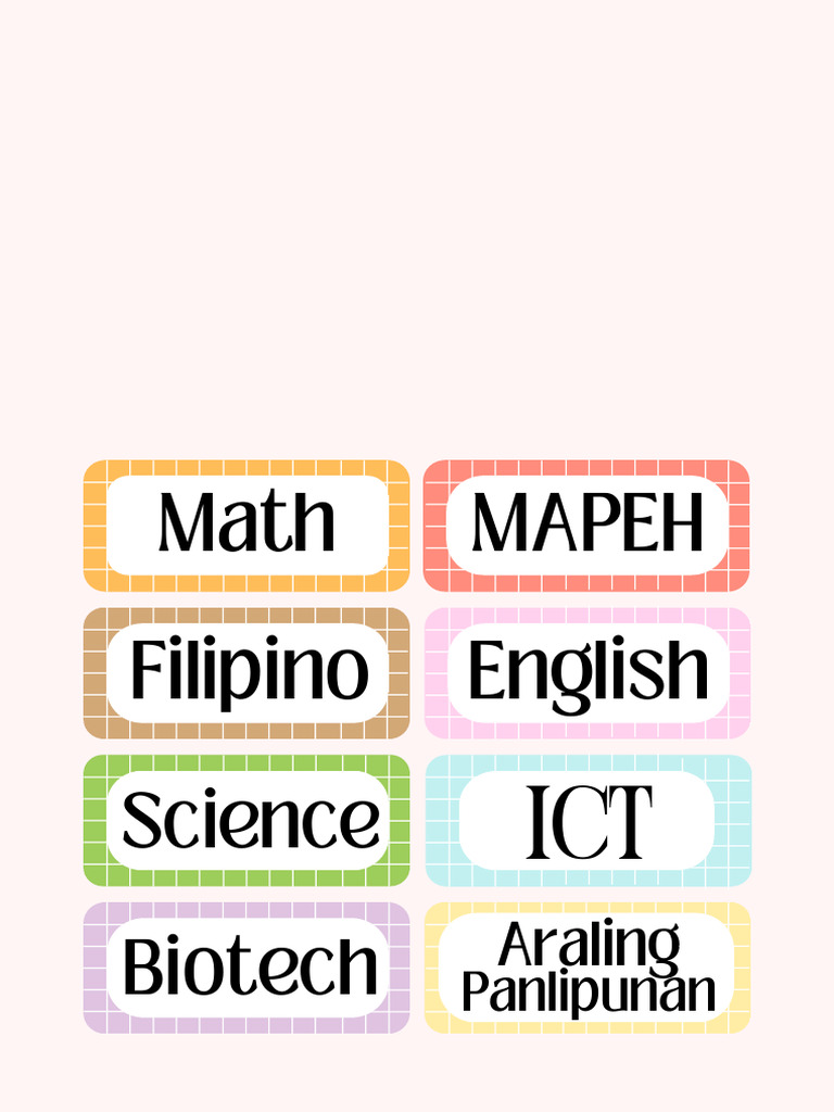 Colorful Modern School Subject Folder Label | PDF