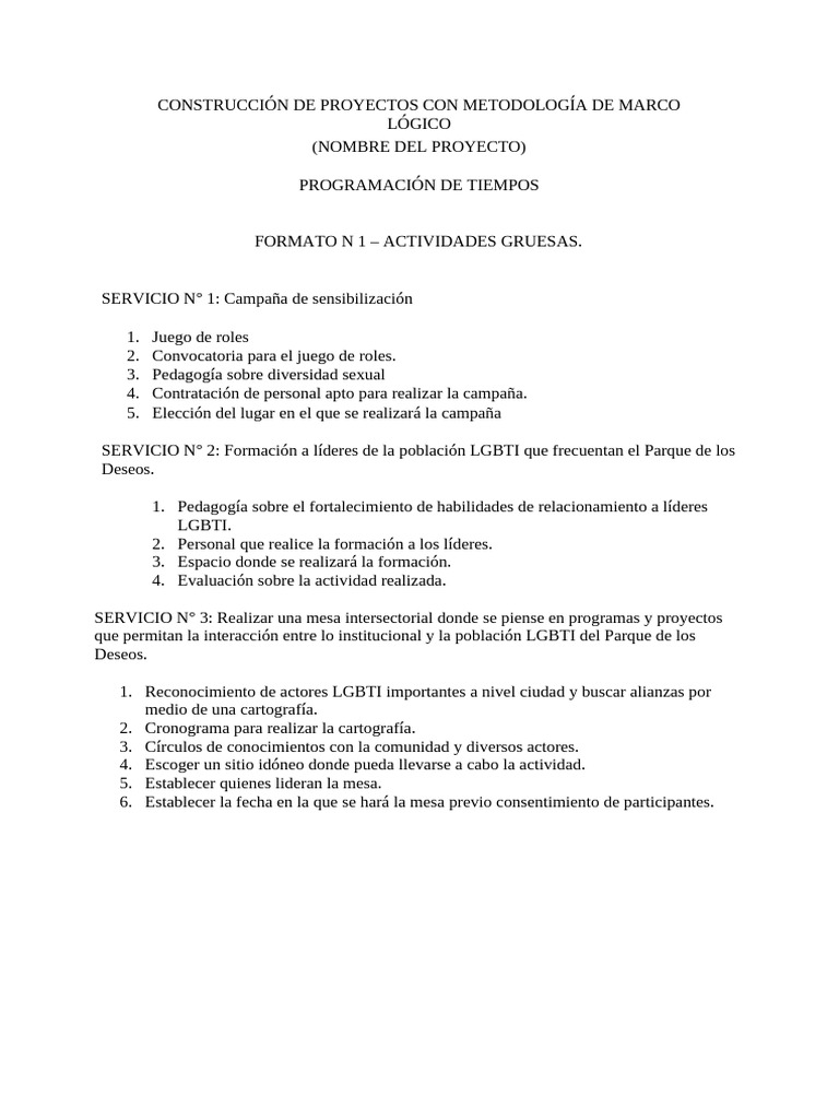 Formato Numero 1 Actividades Gruesas 11-04 | PDF