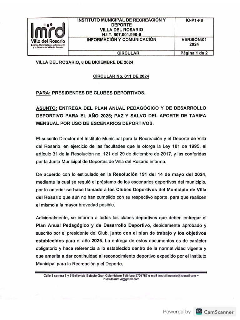 Circular Clubes Dic2024 | PDF