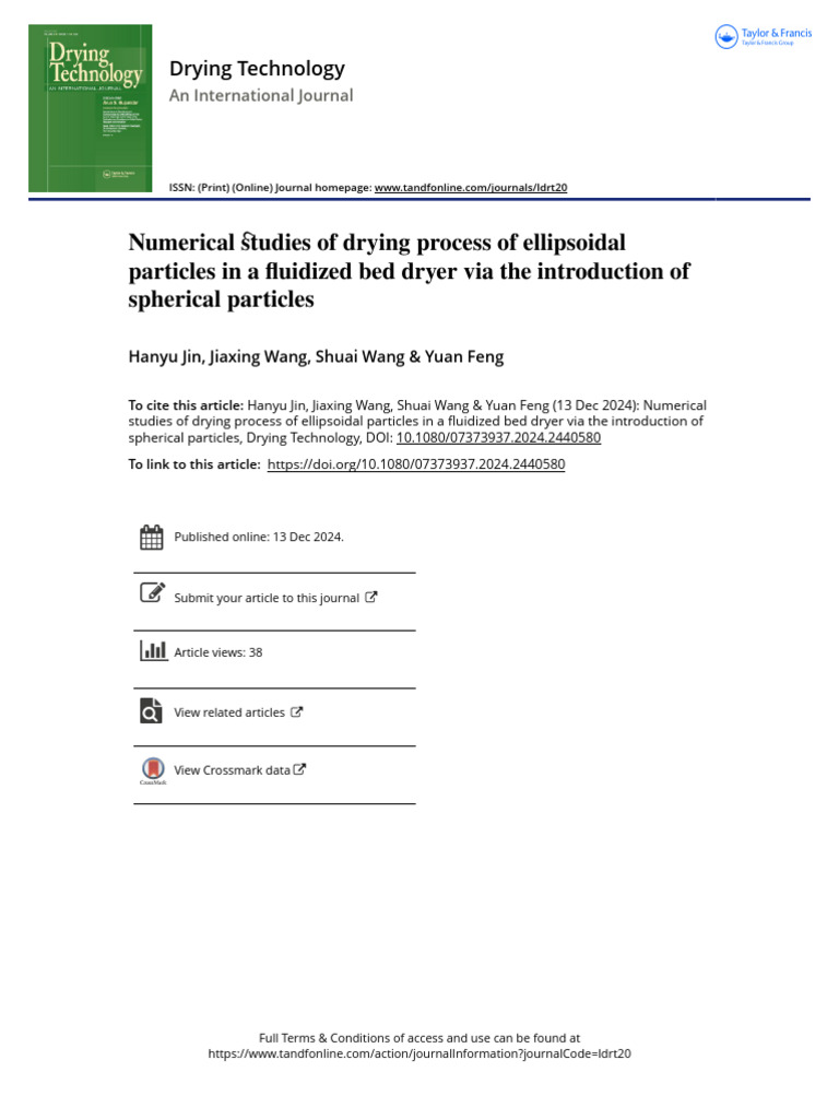 Numerical studies of drying process of ellipsoidal particles in a ...