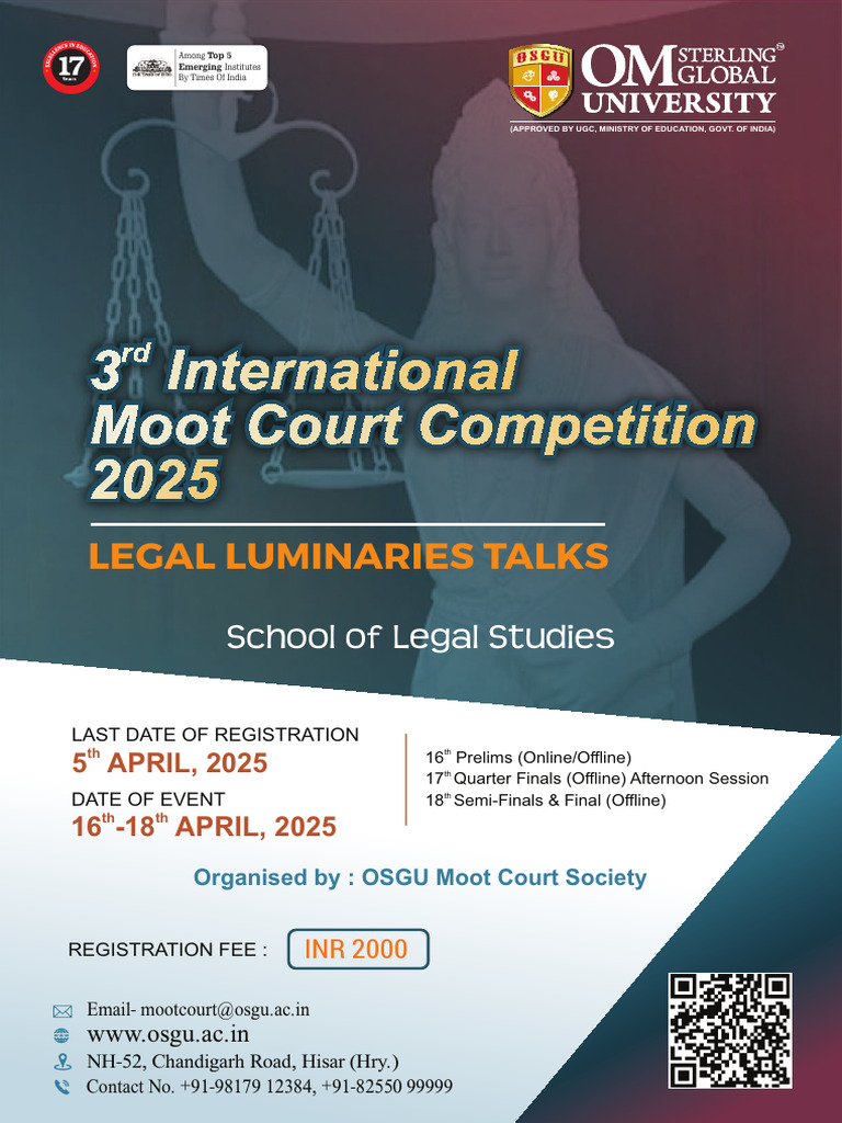 3rd International Moot Court Brochure 2025. - Compressed | PDF | Prosecutor