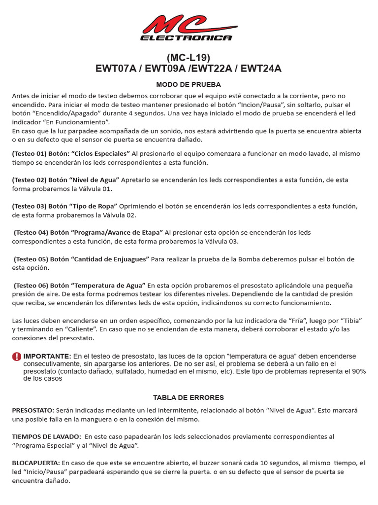 (MC-L19) 8 Botones | PDF | Diodo emisor de luz | Equipo