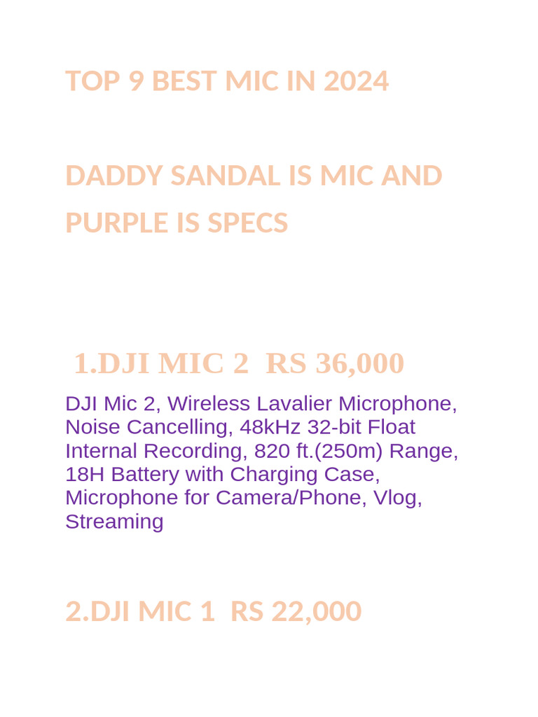 Top 9 Best Mic in 2024 | PDF