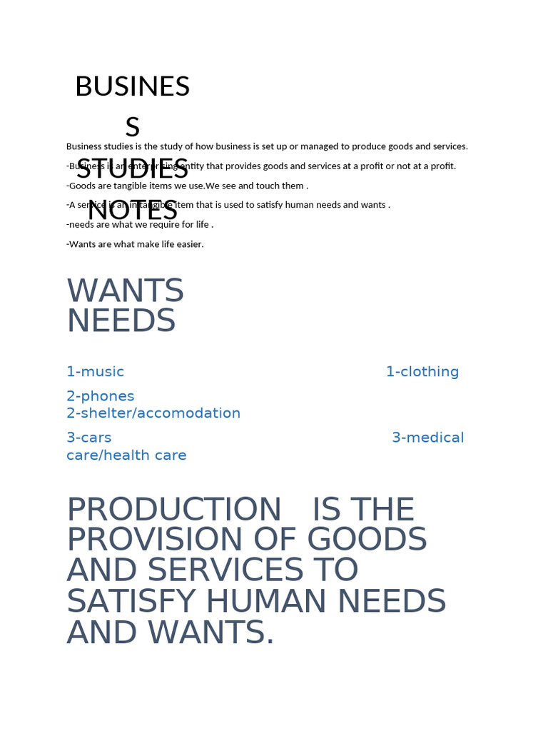 Business Studies Notes | PDF