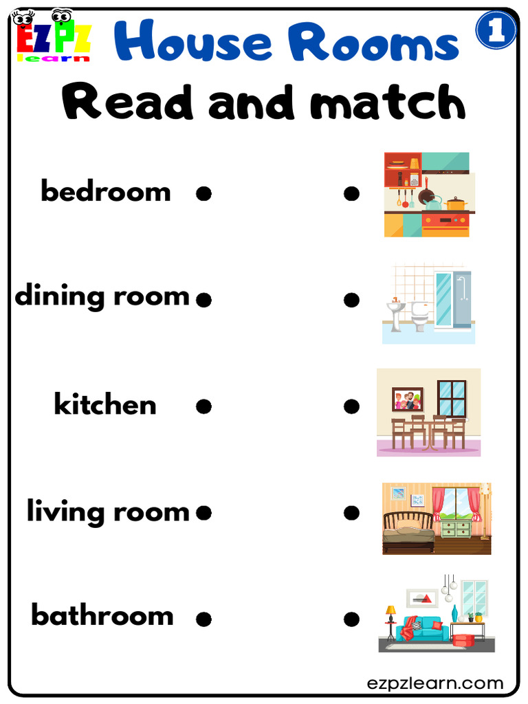 1 House Rooms Read and Match | PDF