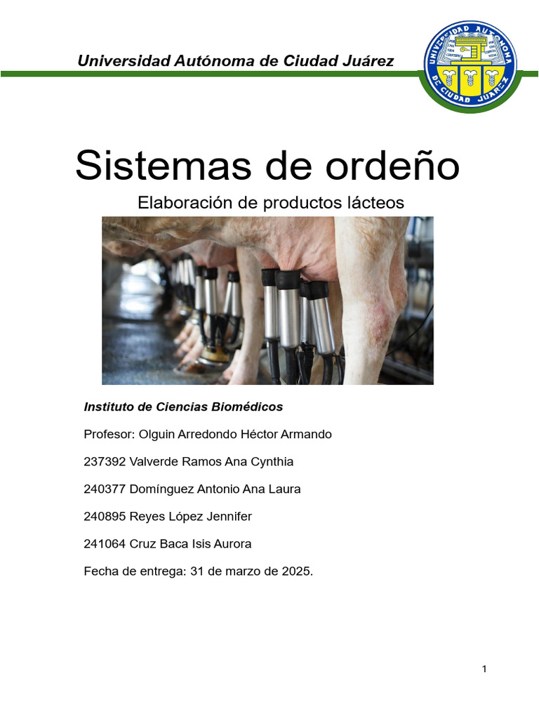 Escrito Eq5 | PDF | Leche | Vacas