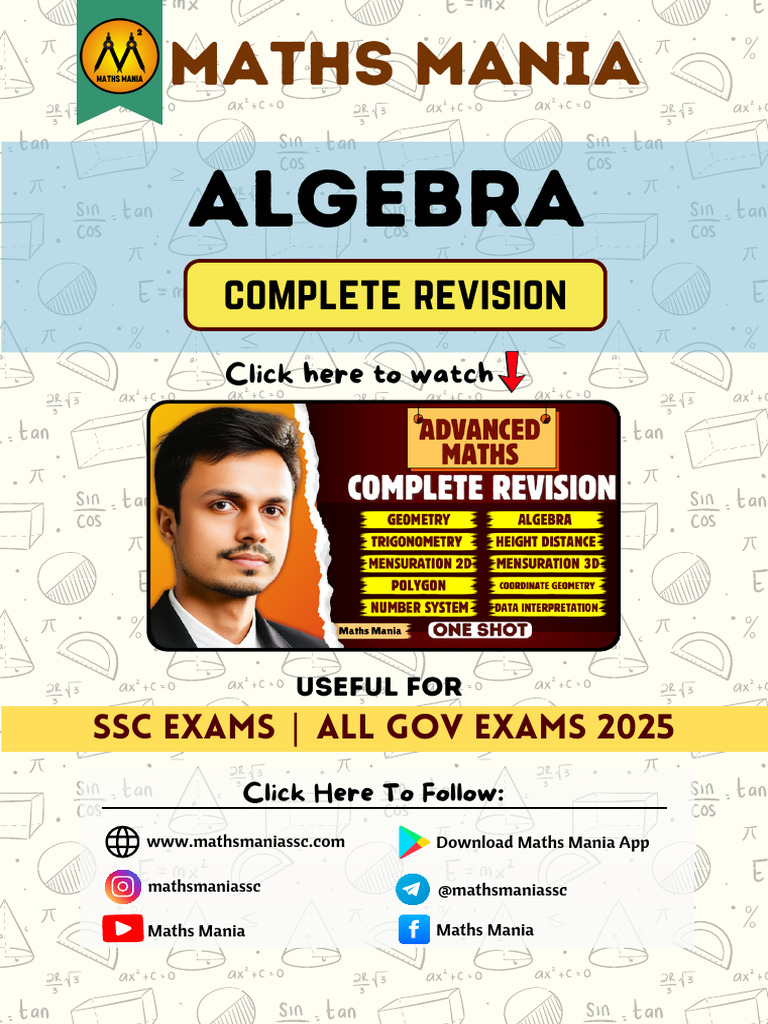 Algebra (Complete Advance Maths Revision) | PDF | Mathematics