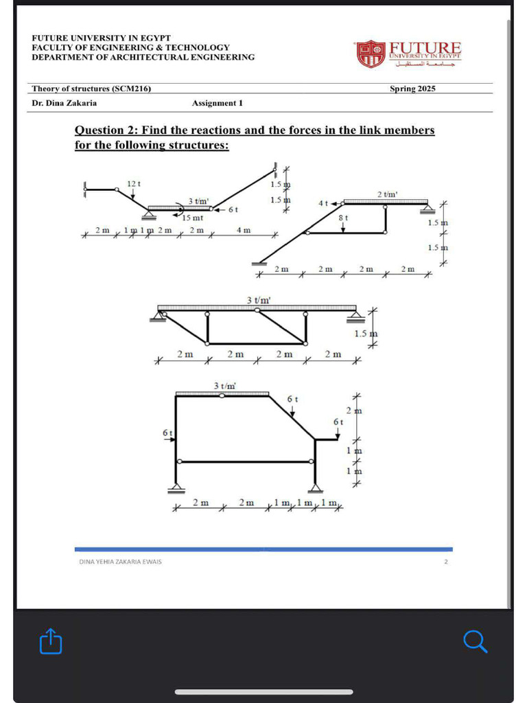 Theory of Structures – Assignment 1 | PDF