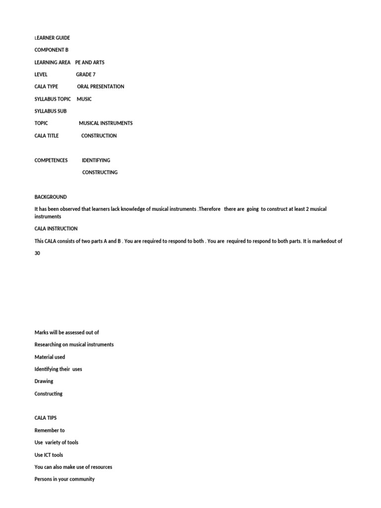 Learner Cala Guide | PDF