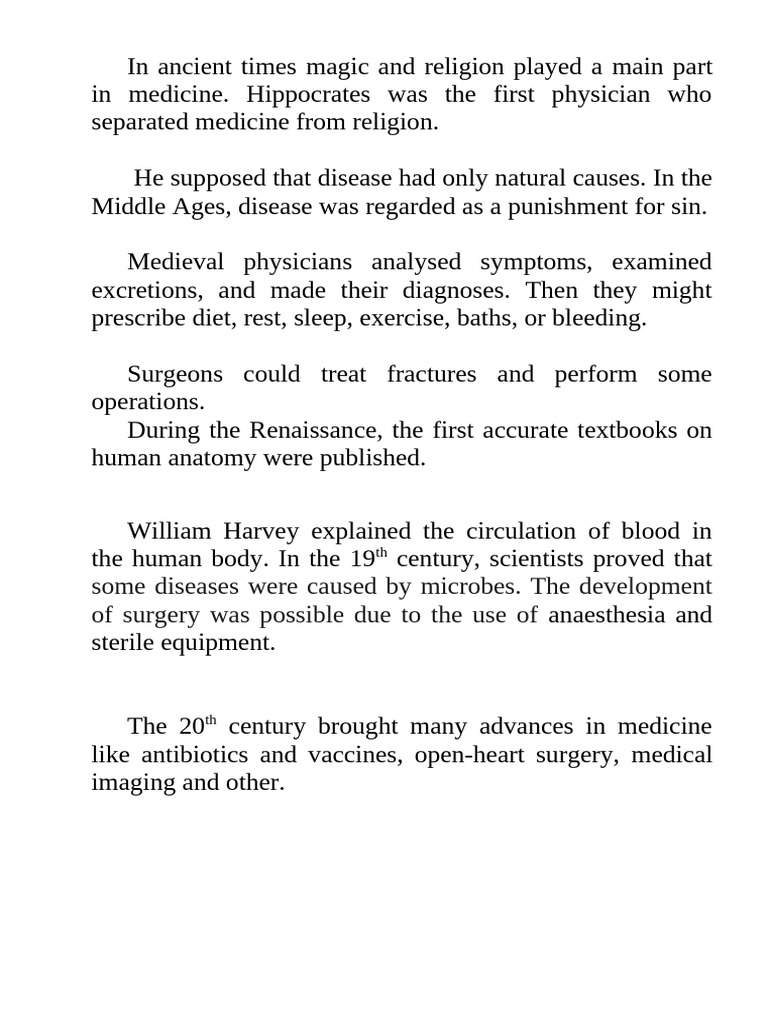 In Ancient Times Magic and Religion Played A Main Part in Medicine | PDF