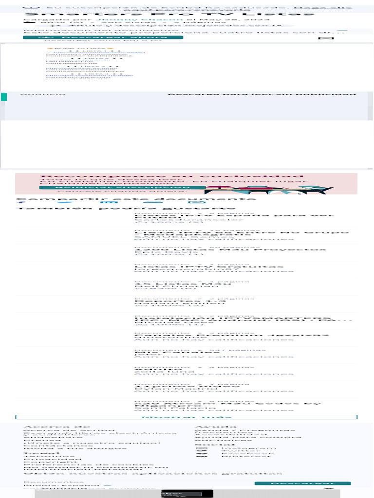 Smarters Pro TV Listas PDF | PDF | Scribd | Informática