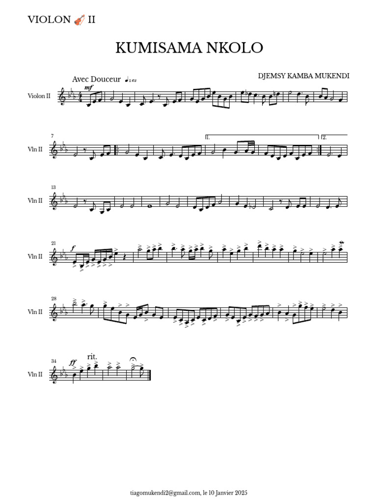 Violon II Kumisama Nkolo Djemsy Mukendi-1 082404 | PDF