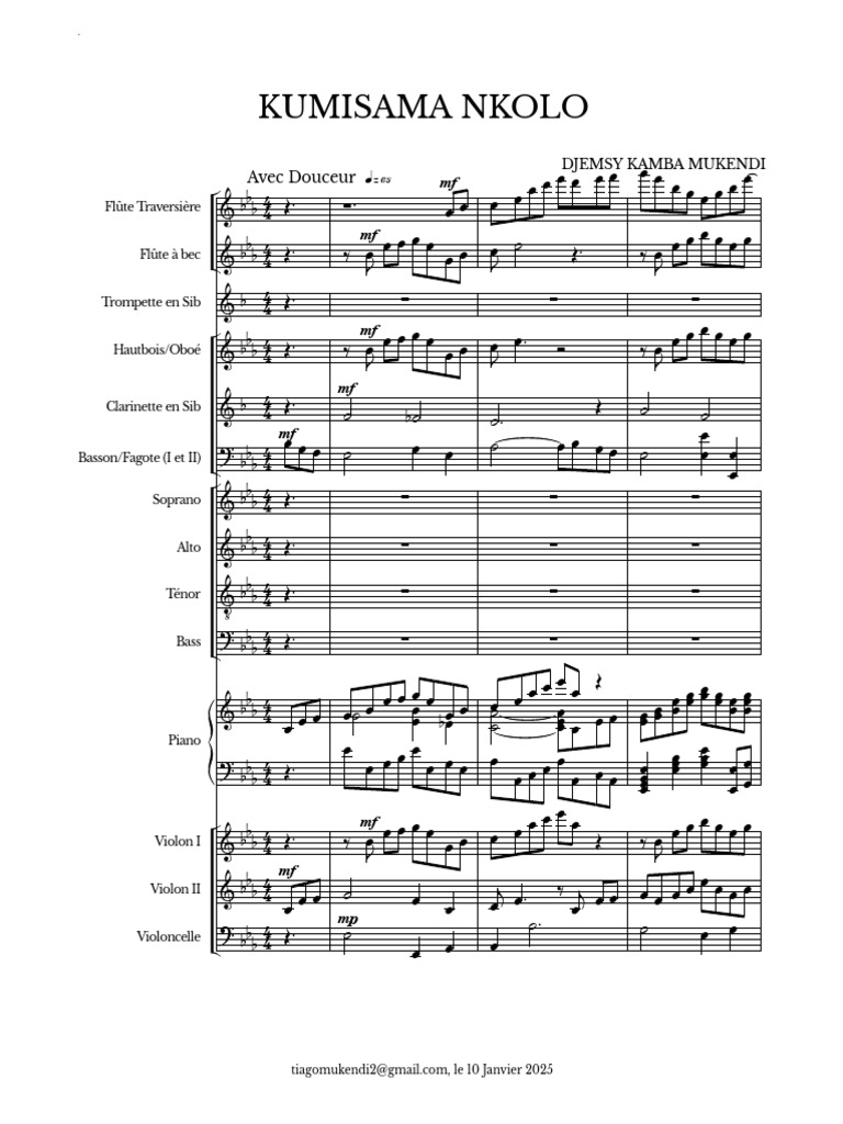 Kumisama Nkolo Djemsy Kamba Mukendi Fullscore 093905 | PDF