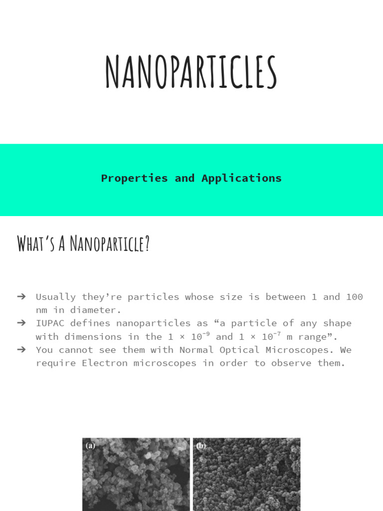 Nanoparticles-Properties and Applications | PDF | Nanoparticle ...