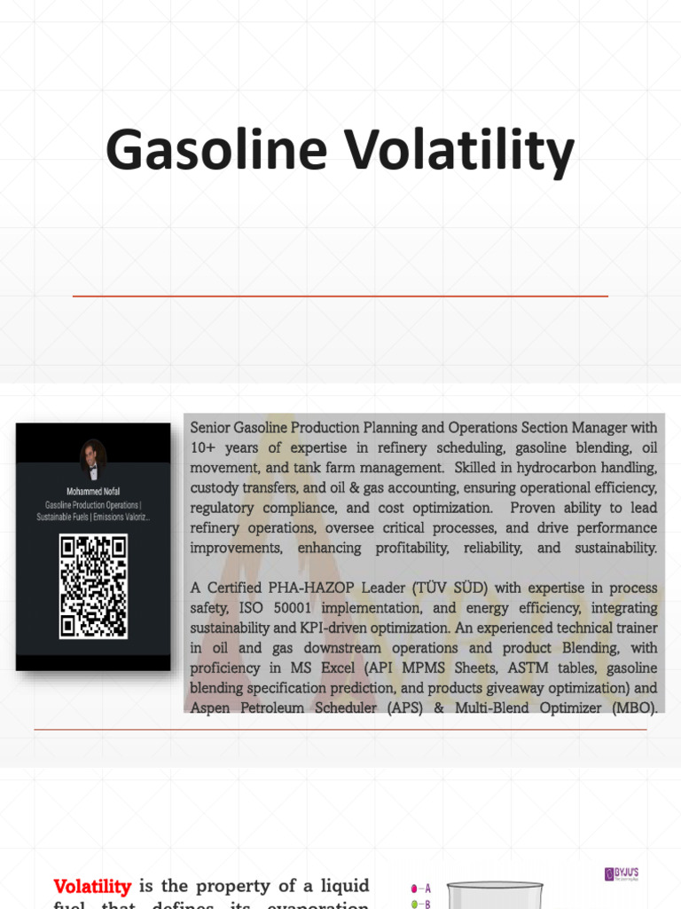 gasoline Volatility | PDF | Gasoline | Evaporation