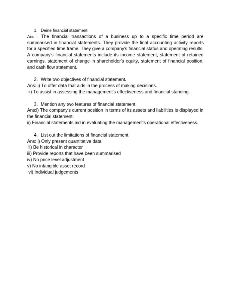 Basic Financial Statement 1 | PDF