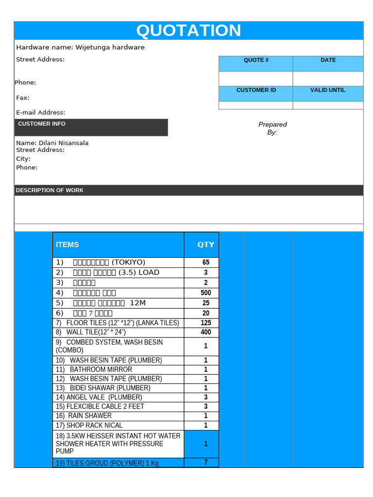 Without GST Quotation Format | PDF