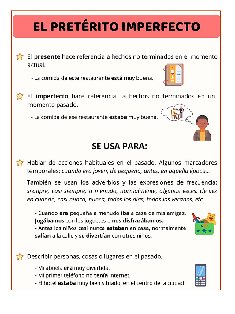 Preterito Imperfecto - USOS E CONJUGACIÓN | PDF