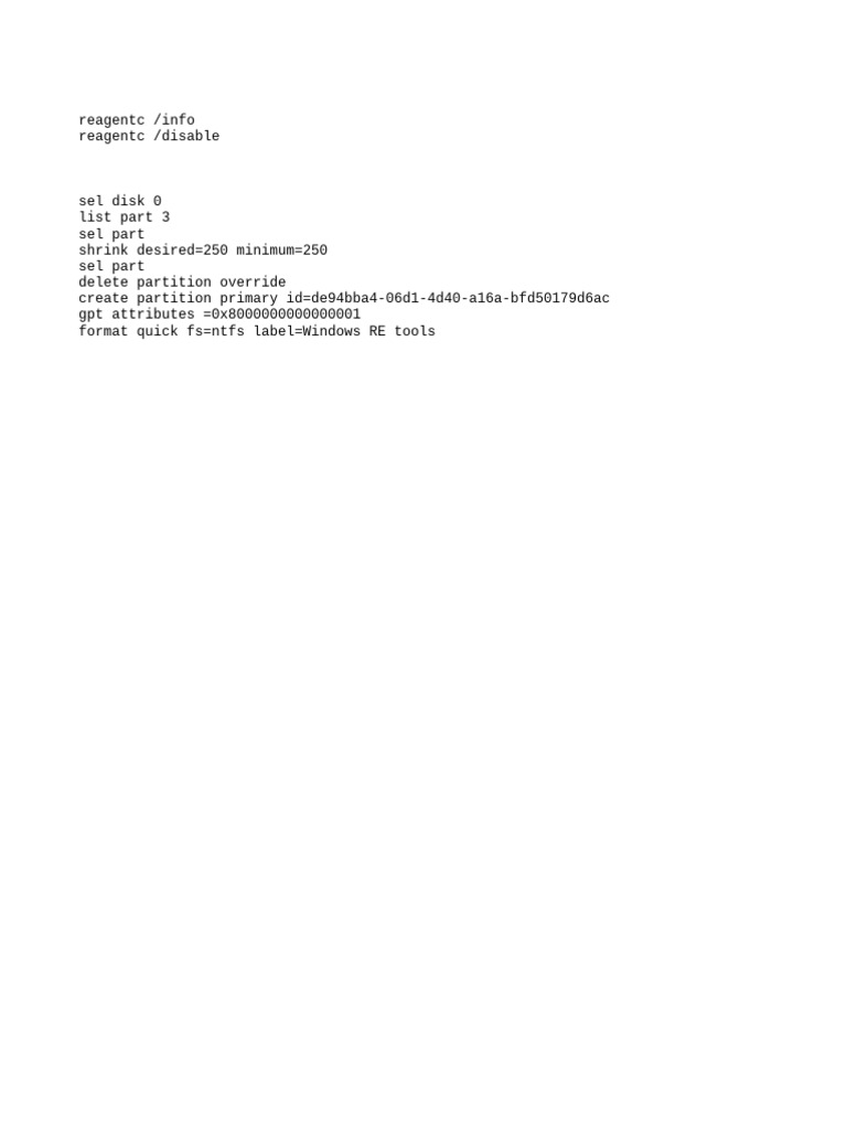 Comandos DISKPART | PDF