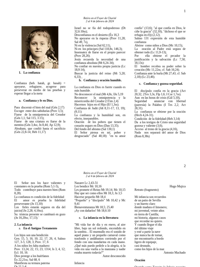 Confianza y Fe en Dios: Retiro 2024 | PDF | Creencia religiosa y ...