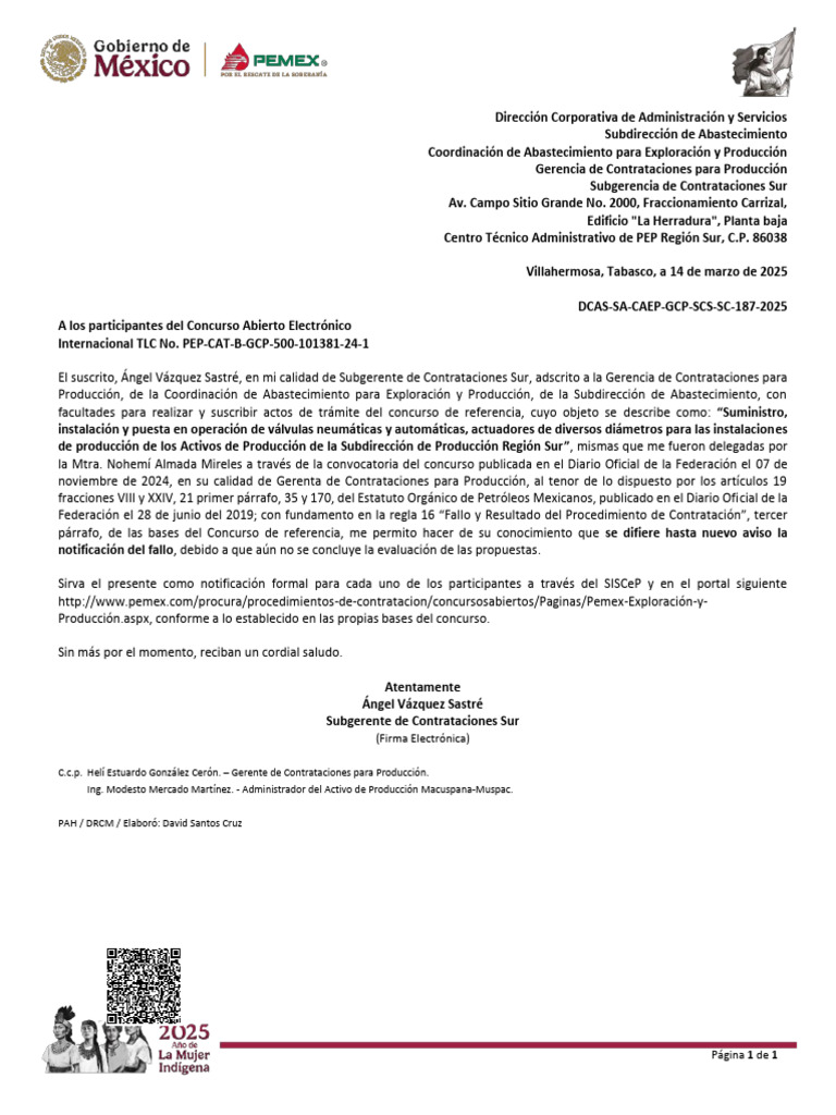 11 - Notif Dif Fallo - PEP-CAT-B-GCP-500-101381-24-1 | PDF