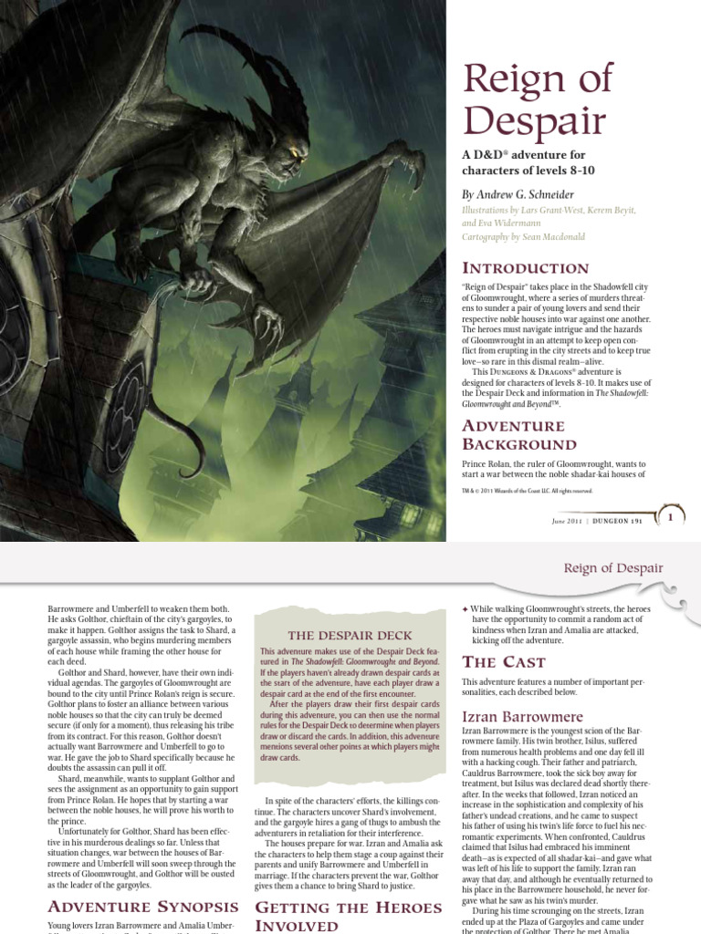 Reign of Despair (That Actually Good 4e Adventure) | PDF
