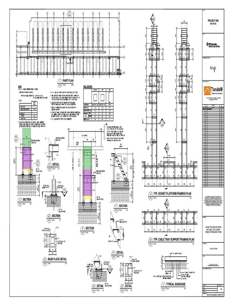 Genset Elevated Platform Plans Sections - Details | PDF