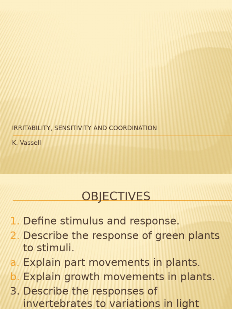 Irritability, Sensitivity | PDF | Plants | Stimulus (Physiology)