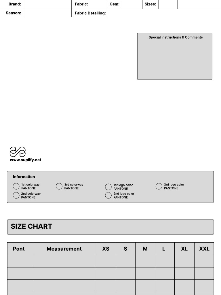 Techpack Template Suplify | PDF