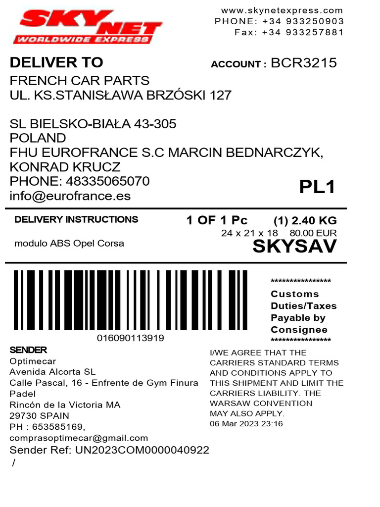 Etiqueta ABS Corsa | PDF