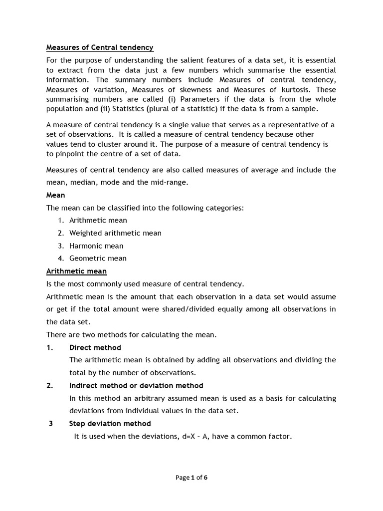 4 Measures of Central Tendency - 221004 - 213455 | PDF | Mean | Mode ...