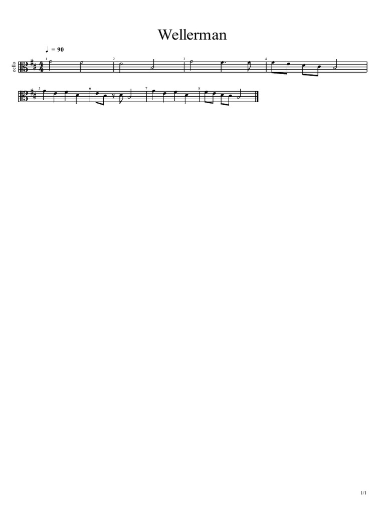 Wellerman Cello Bm | PDF