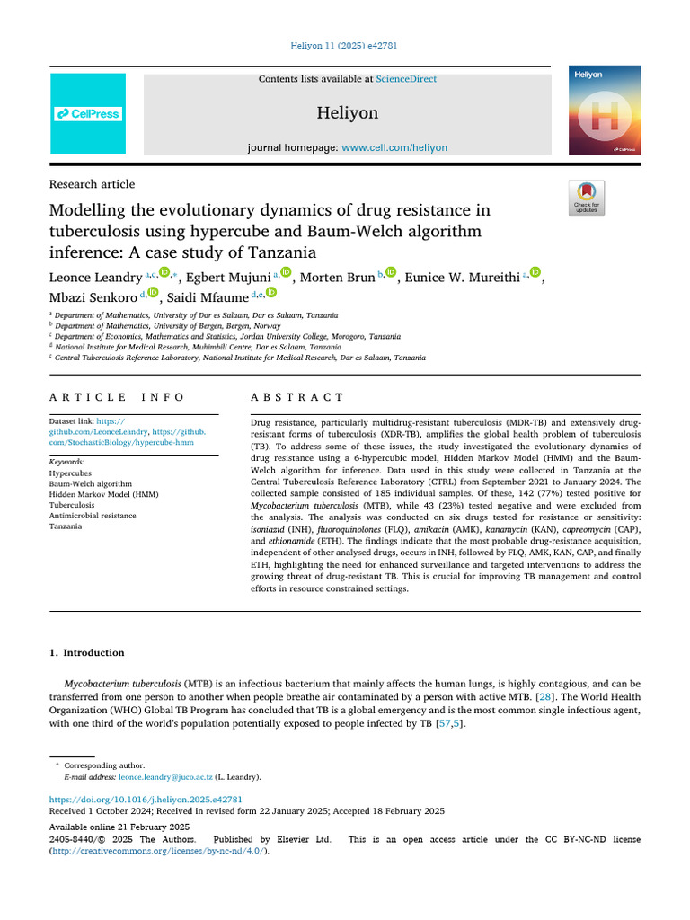Modelling-the-evolutionary-dynamics-of-drug-resist | PDF | Tuberculosis ...