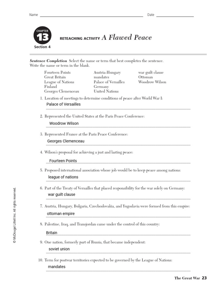 Flawed Peace: Post-WWI Concepts | PDF | League Of Nations | Treaty Of ...