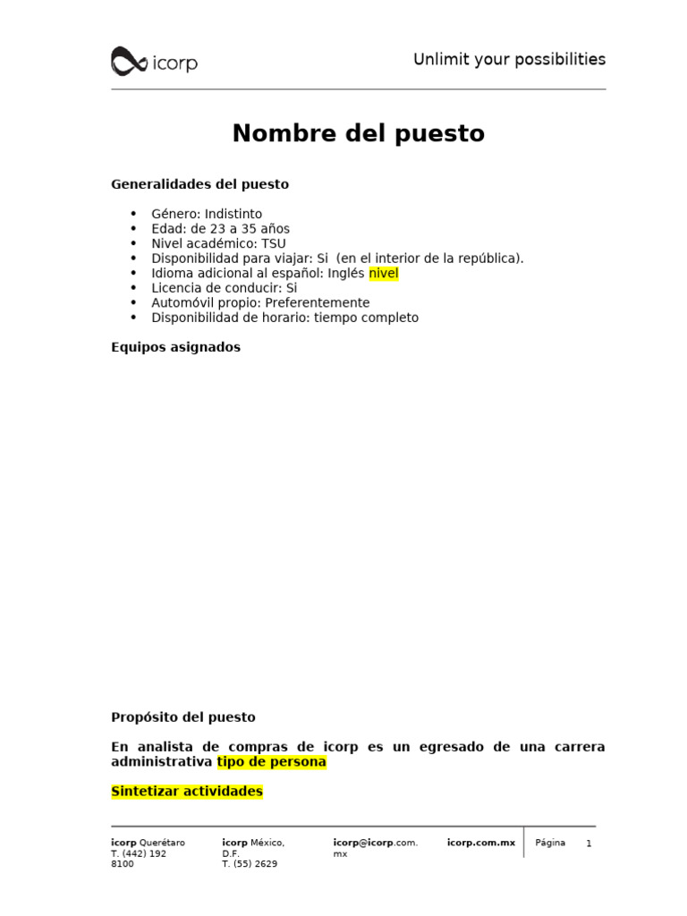 Analista de Compras en icorp Querétaro | PDF | Software | Tecnologías ...