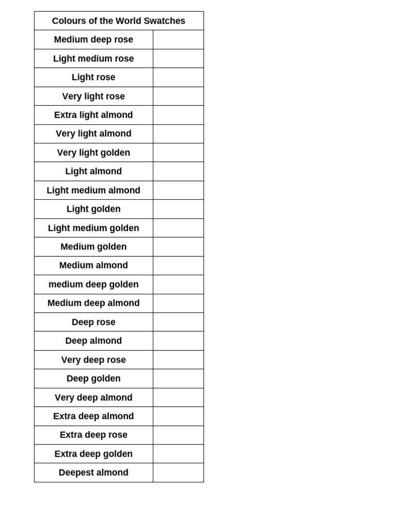 Crayola Color Swatches Guide | PDF