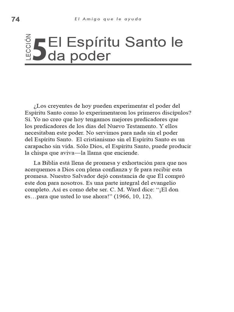 Libro 09_El amigo que le ayuda_Leccion 5_El Espíritu Santo le da poder | PDF | espíritu Santo ...