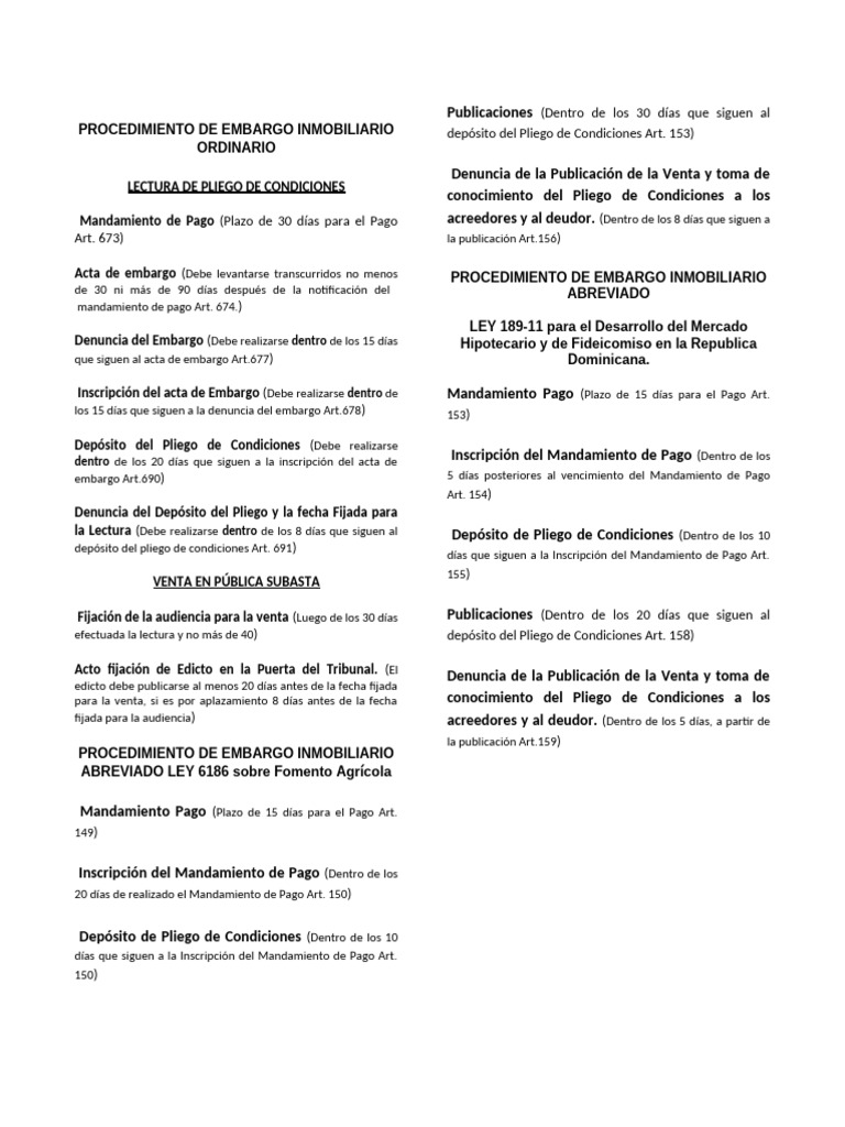 Proceso de Embargo Inmobiliario | PDF | Deuda | Derecho privado