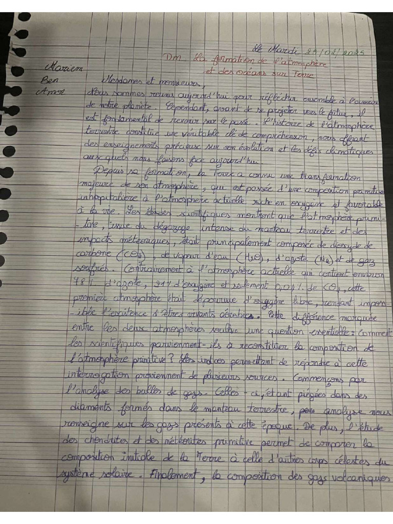 Devoir Maison Es SVT | PDF